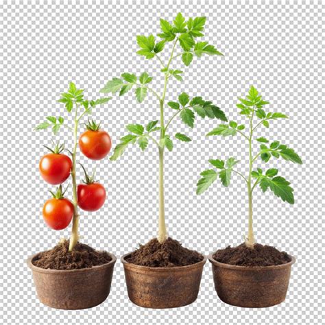 Premium Psd The Growth Stages Of A Tomato Plant Isolated On