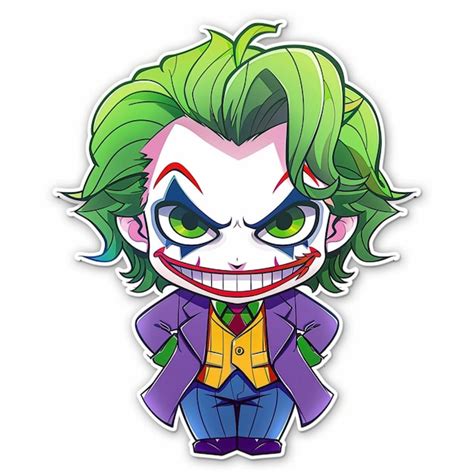 Premium Photo Cute And Colorful Sticker Of Joker Character In Kawaii Style