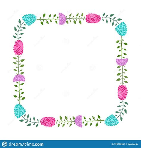 Hydrangea Floral Border Black And White Royalty Free Illustration