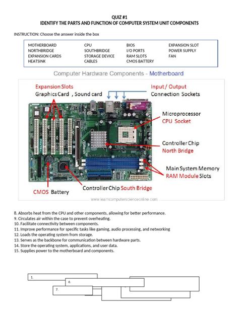 Q21 Components Of System Unit Pdf Games And Activities