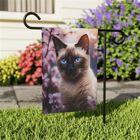 Siamese Cat Small Garden Flag Cat Flag Outdoor Decor Spring Flag
