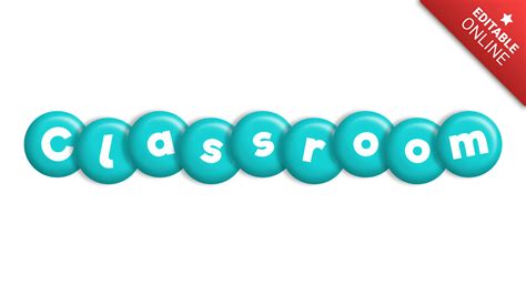 Classroom Stylish On Turquoise Blue Candy Text Effect Generator