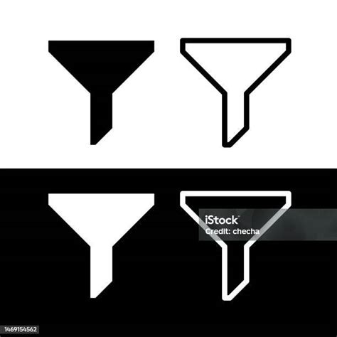 필터 아이콘 집합입니다 퍼널은 정보를 필터링하거나 수집하기 위한 기호입니다 0명에 대한 스톡 벡터 아트 및 기타 이미지 0명