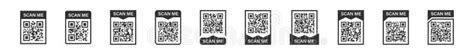 Scan QR Code Icon Set Template Of Frames Barcode Web And Mobile App Stock Vector