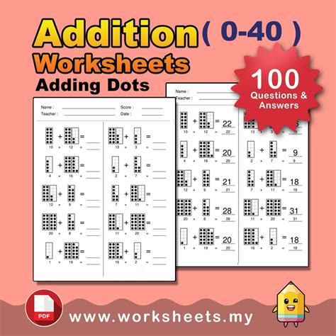 Igcse Math Addition Adding Dots Worksheets 0 40 400 Q A Igcse Maths Pdf Shopee Malaysia