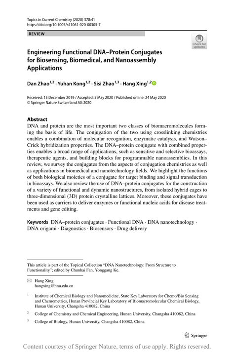 Engineering Functional Dnaprotein Conjugates For Biosensing