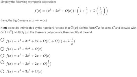 Solved Simplify The Following Asymptotic Expression