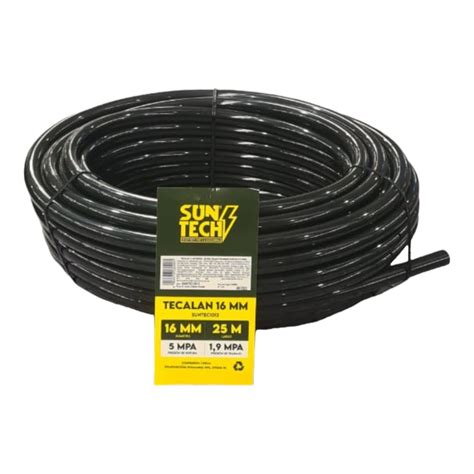 Tecalan 16 Mm Negro 25 Mts