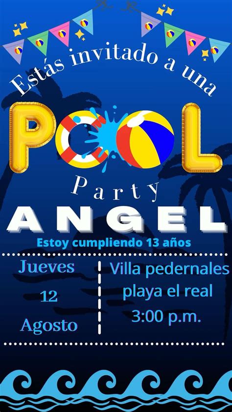 Invitaciones De Alberca Invitaciones Para Fiesta De Piscina Fiesta