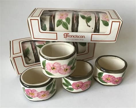 Vintage Franciscan Pink Desert Rose Napkin Rings Holders Set Of 12 Etsy