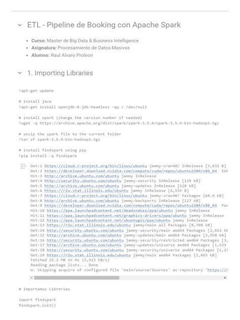 Etl Apachespark Booking Colab Pdf Apache Spark Information Technology