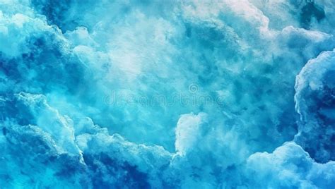 A Cloudy Effect Is Achieved Through The Use Of A Light Blue Watercolor
