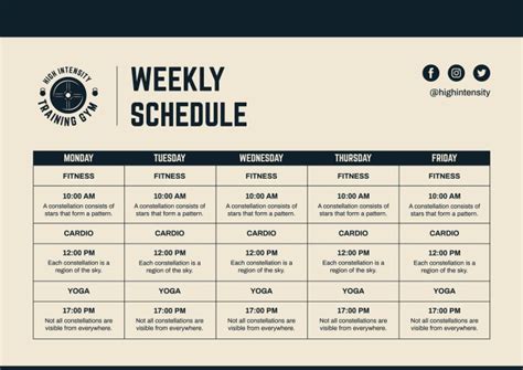 Free Gym Schedule Templates To Edit Wepik