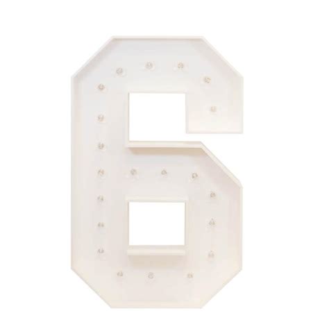 Wood Marquee Bold Font Number 6 4ft Tall