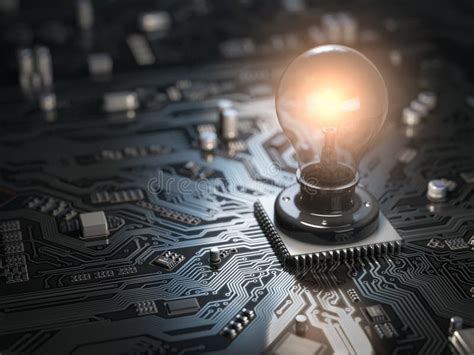 Computer Motherboard With CPU Circuit Board System Chip With Co Stock Illustration