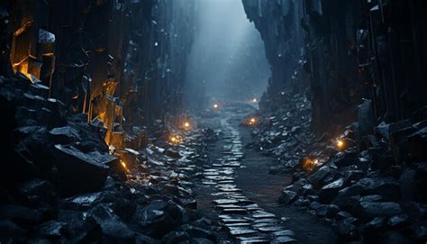 Spooky Night Burning Fire Mystery In Nature Abandoned Underground Generated By Ai Premium Ai