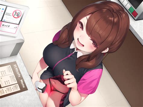 Pokachu Original Scanner 1girl Barcode Scanner Black Panties