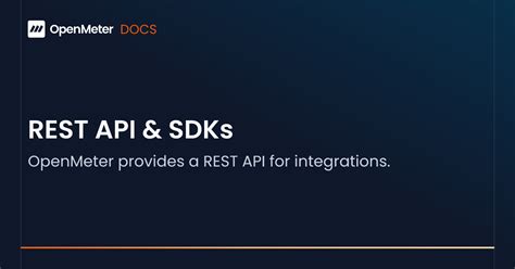 Rest Api And Sdks Openmeter