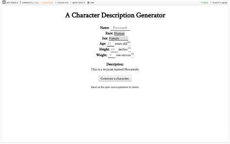 A Character Description Generator