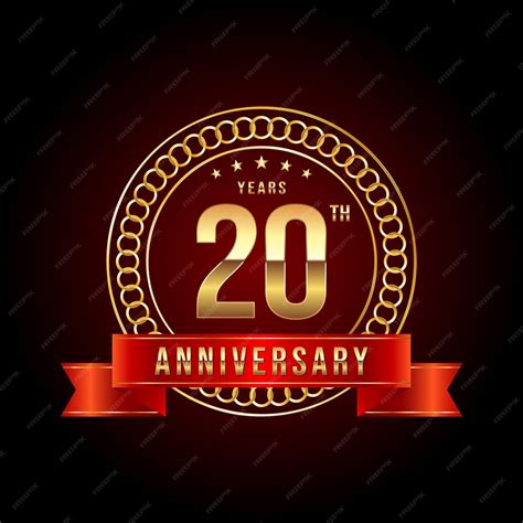 Premium Vector 20th Anniversary Logo Design With Golden Number And