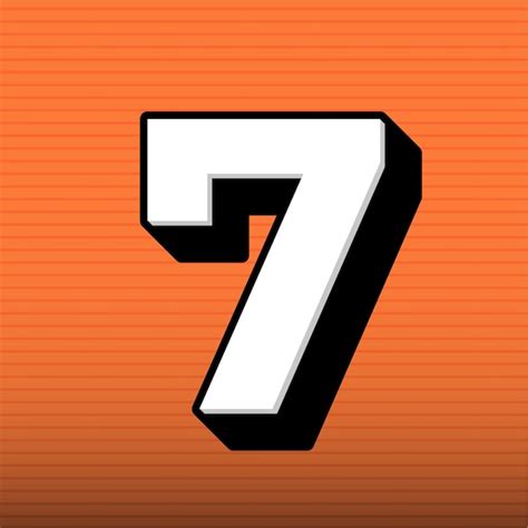 Premium Vector Stylish Black And White Number 7 Icon With
