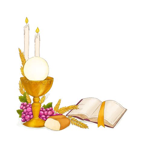 Premium Vector Eucharist Symbols Of Bread And Wine Chalice And Host