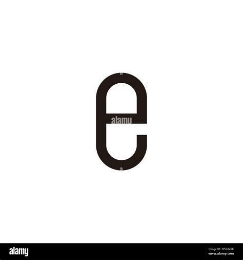 Letter E Shaped Capsule Geometric Symbol Simple Logo Vector Stock