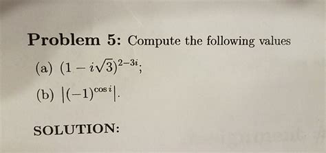 solved problem 5 compute the following values a 1