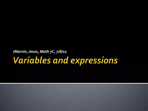 Variables And Expressions Pptx