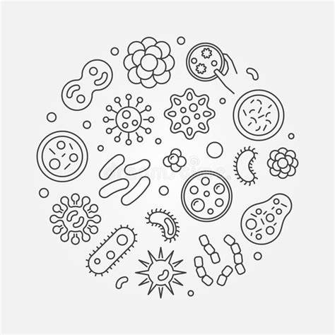 Pathogenic Bacteria Round Symbol Vector Pathogen Concept Illust Stock