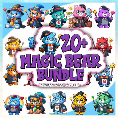 20 Magic Bear Bundle Png Multi Color Teddy Bear Bundle Cartoon Png