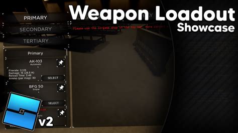 Weapon Loadout Gui V2 Roblox Showcase Youtube