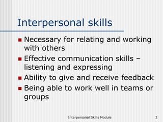 Interpersonal Skills Presentation Ppt