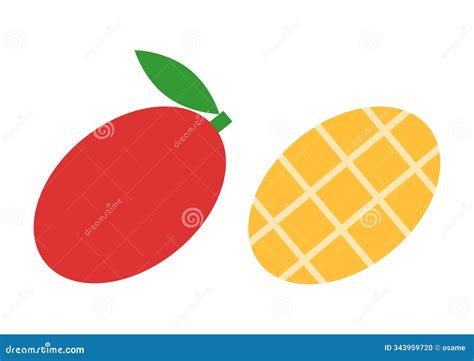 Mango Cross Section 3d Rendering With Realistic Texture Stock