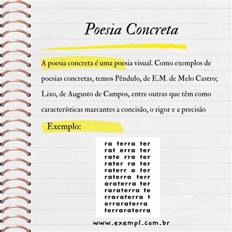 5 Exemplos De Poesia Concreta Características Da Poesia Visual Exempl