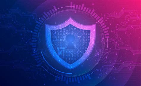 Digital Technology Secure Pink Blue Background Concept Cyber Security