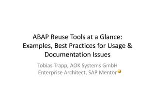 SAP Reuse Tools PPT