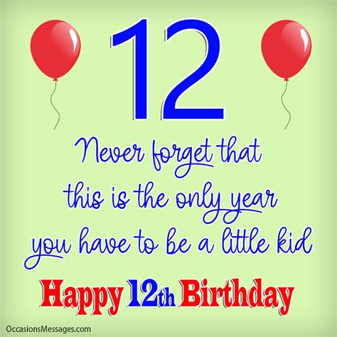 12th Birthday Wishes
