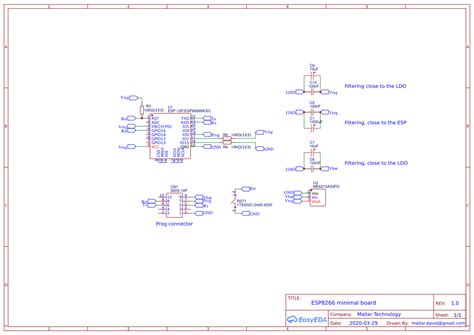 Esp Minimal Board EasyEDA Open Source Hardware Lab