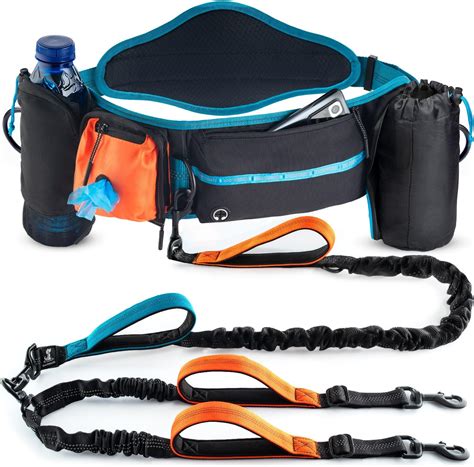 Sparklypets Double Bungee Waist Dog Lead With Back Brace Dual Leash