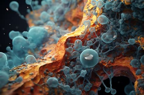 Premium Ai Image Synapse Microscopic View Background