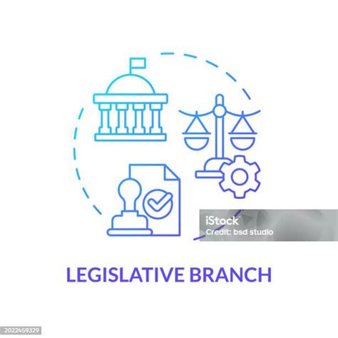 Legislative Branch Blue Gradient Concept Icon Stock Illustration