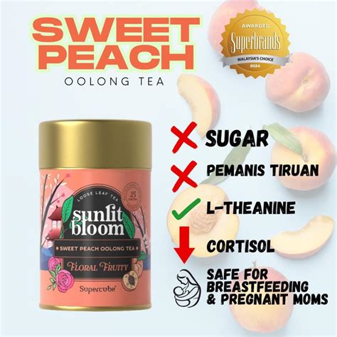 Supercube Sweet Peach Oolong Tea Teh Detox Kortisol Teh Tanpa Gula