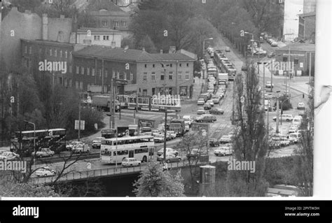 Heavy Traffic On The Long Bridge And At The Leipzig Triangle Due To Construction Work Road