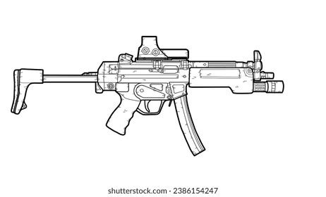 Mp5 Drawing