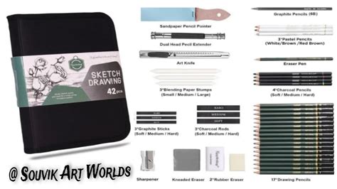 42 Pcs Sketching And Drawing Professional Art Tool Kit Unboxing