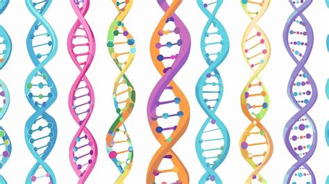 Dna Spirals Seamless Pattern Genetics Helix Background Premium Ai Generated Vector