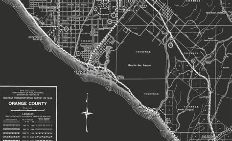 Orange County Map Print Black And White Vintage Orange County