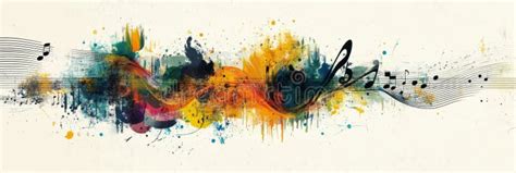 Colorful Representation Showcases Sound Waves Intertwined With Musical Notes And Instruments