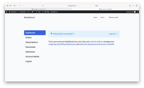 conditional login and user pages in breakdance gold penguin